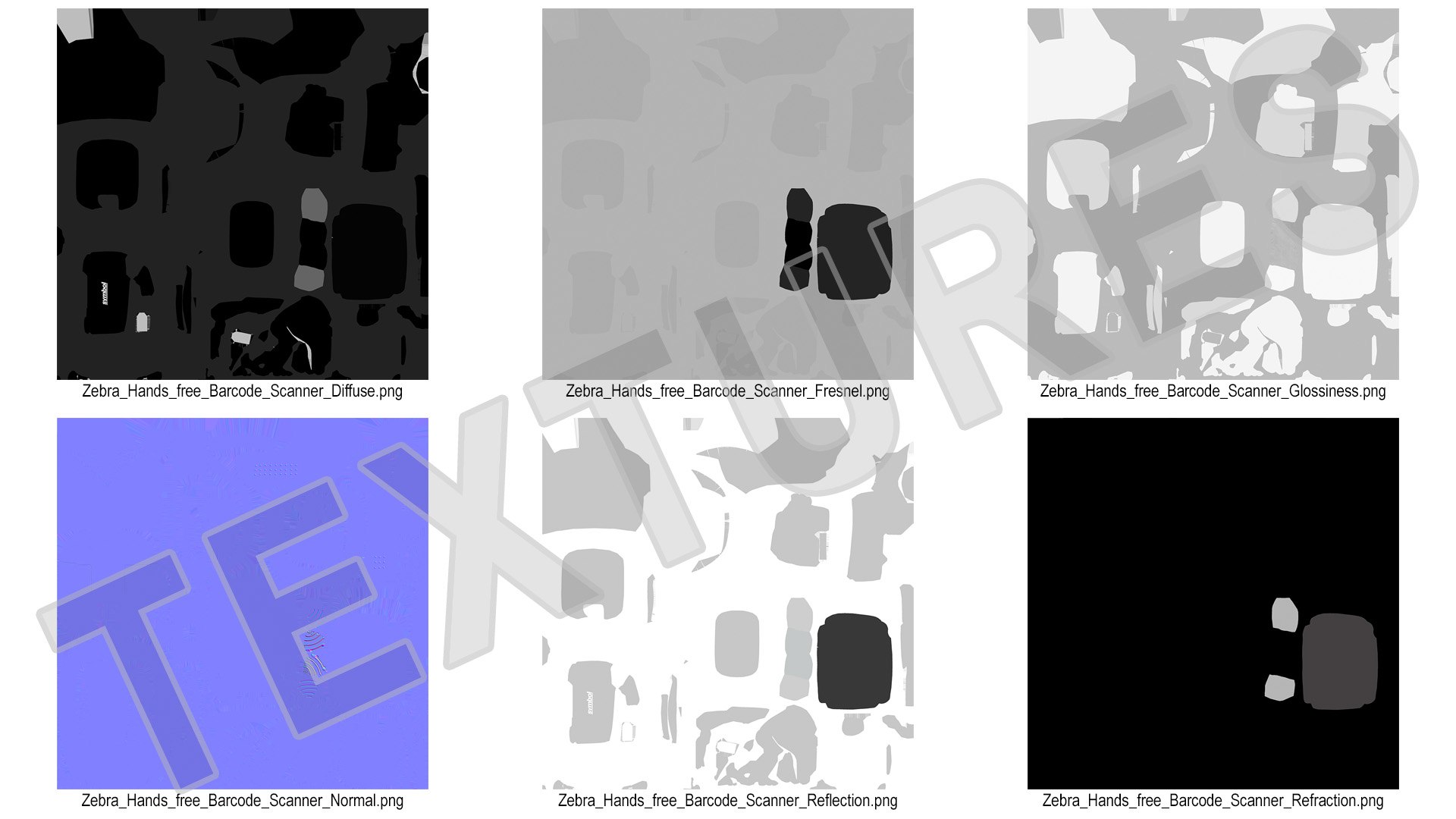 3D Zebra Hands Free Barcode Scanner Model - TurboSquid 2055311