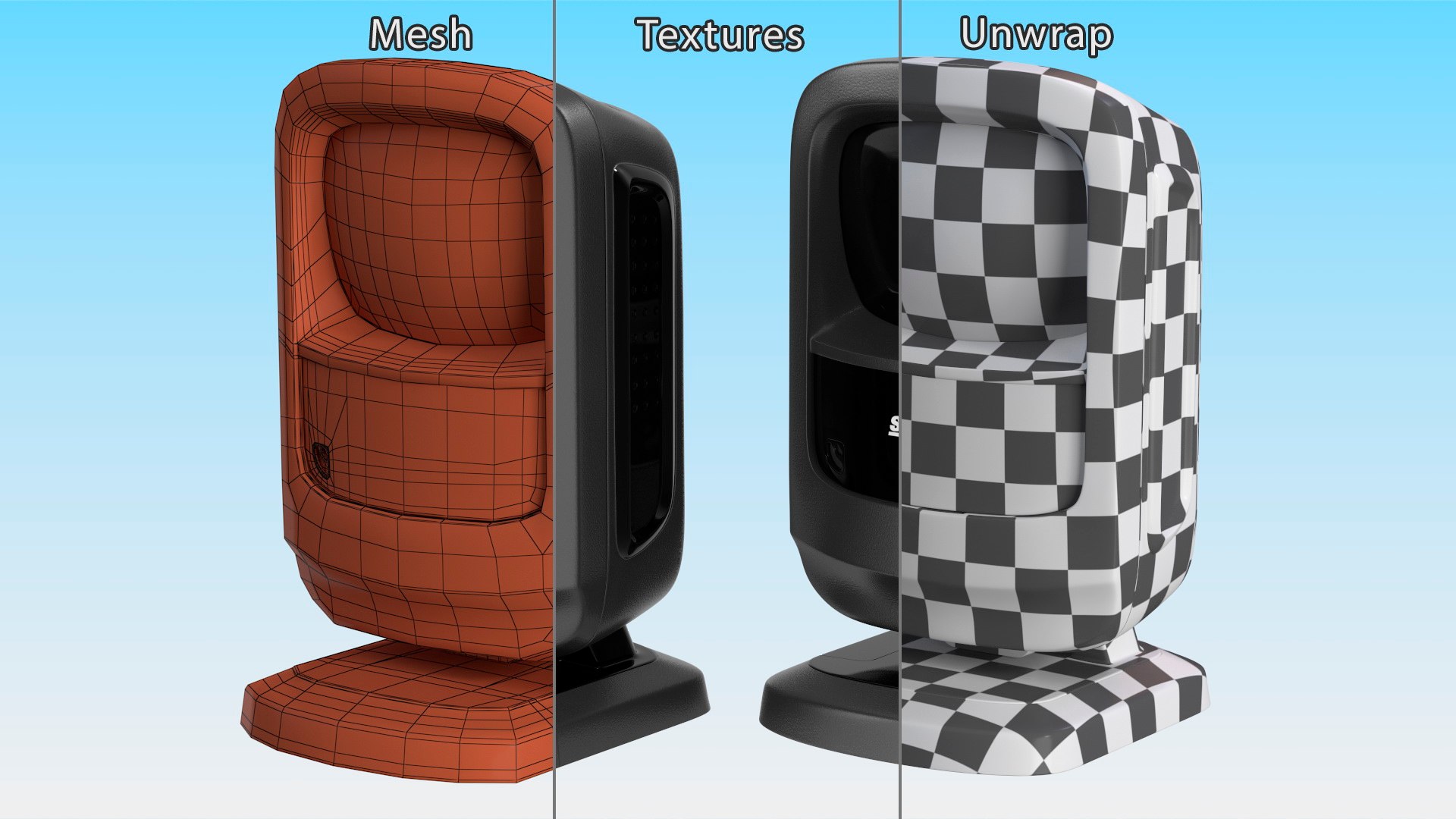 3D Zebra Hands Free Barcode Scanner Model - TurboSquid 2055311