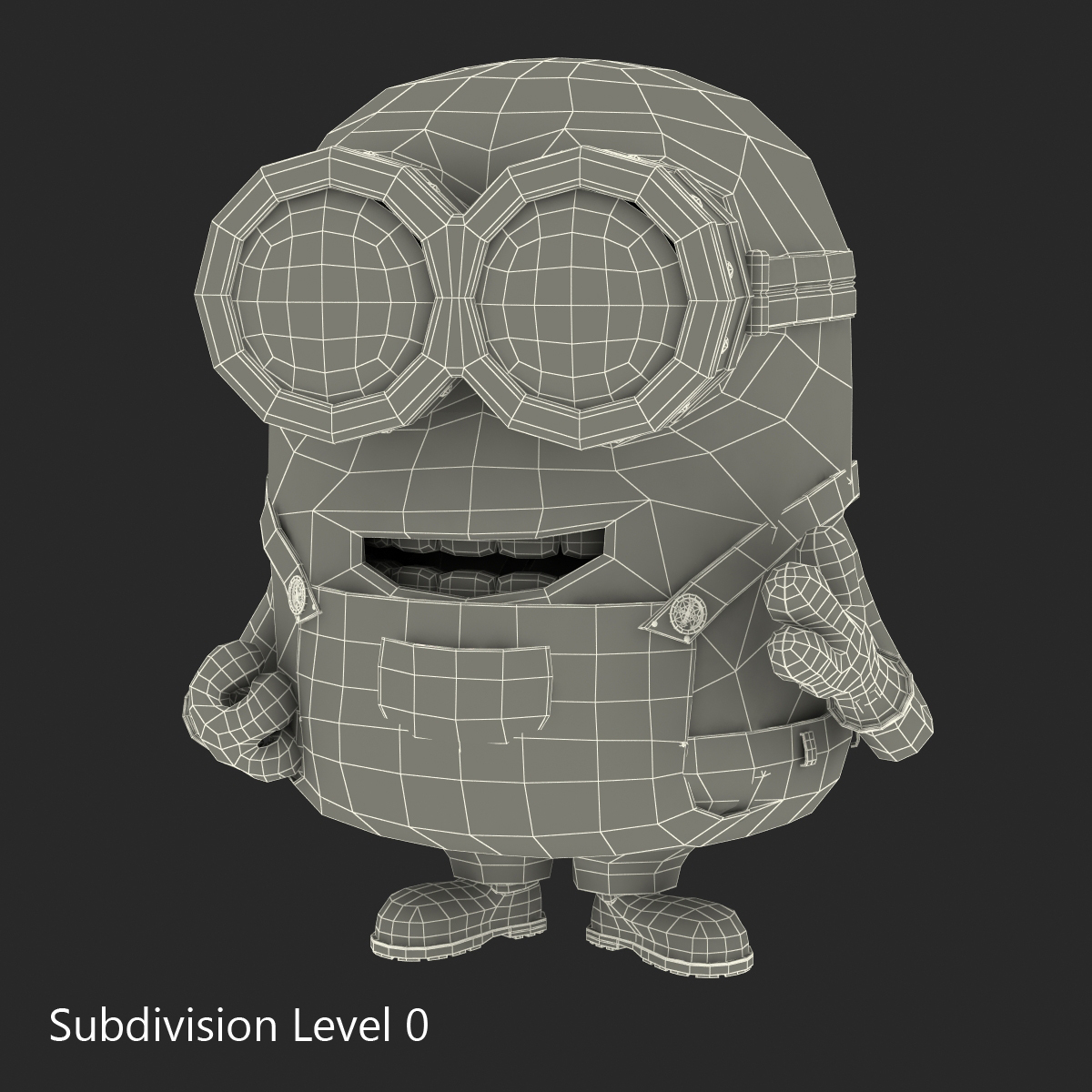 3d model short eyed minion rigged
