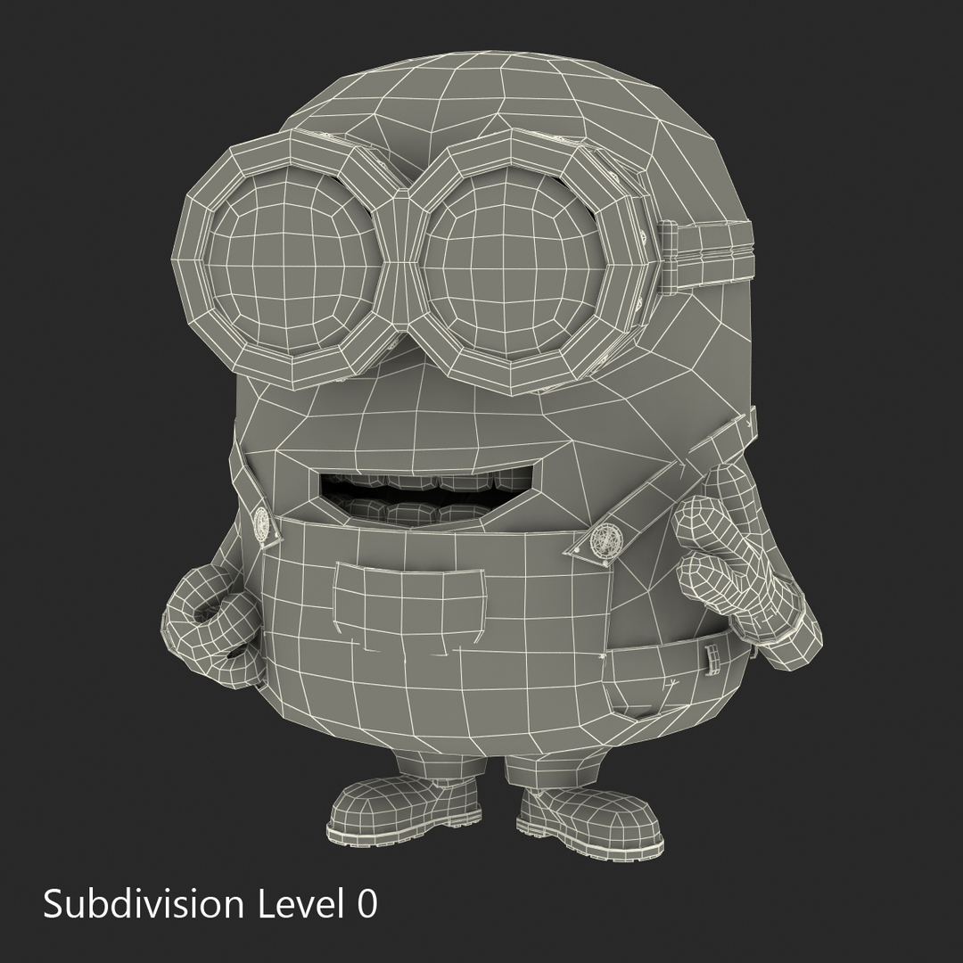 3d model short eyed minion rigged