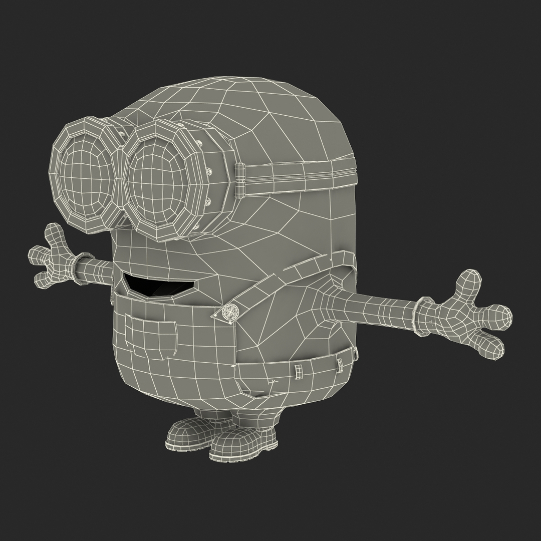3d model short eyed minion rigged
