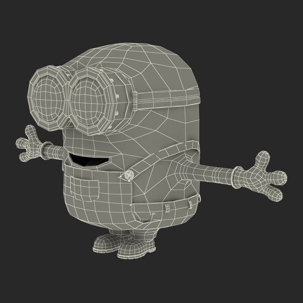 3d model short eyed minion rigged
