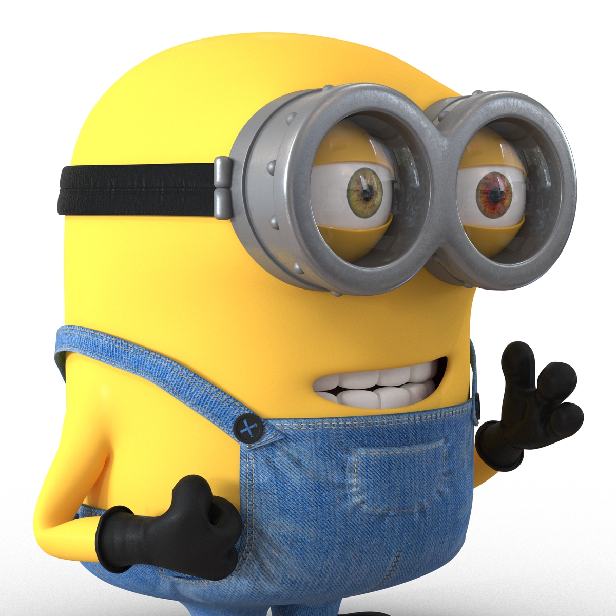 3d model short eyed minion rigged