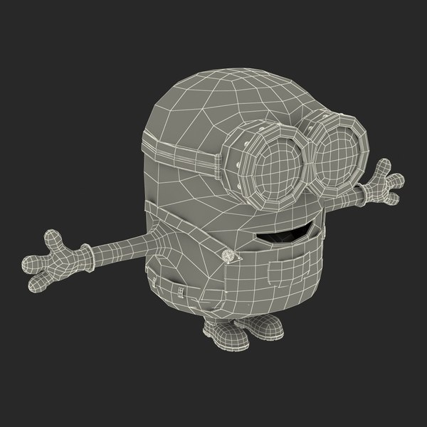 3d model short eyed minion rigged