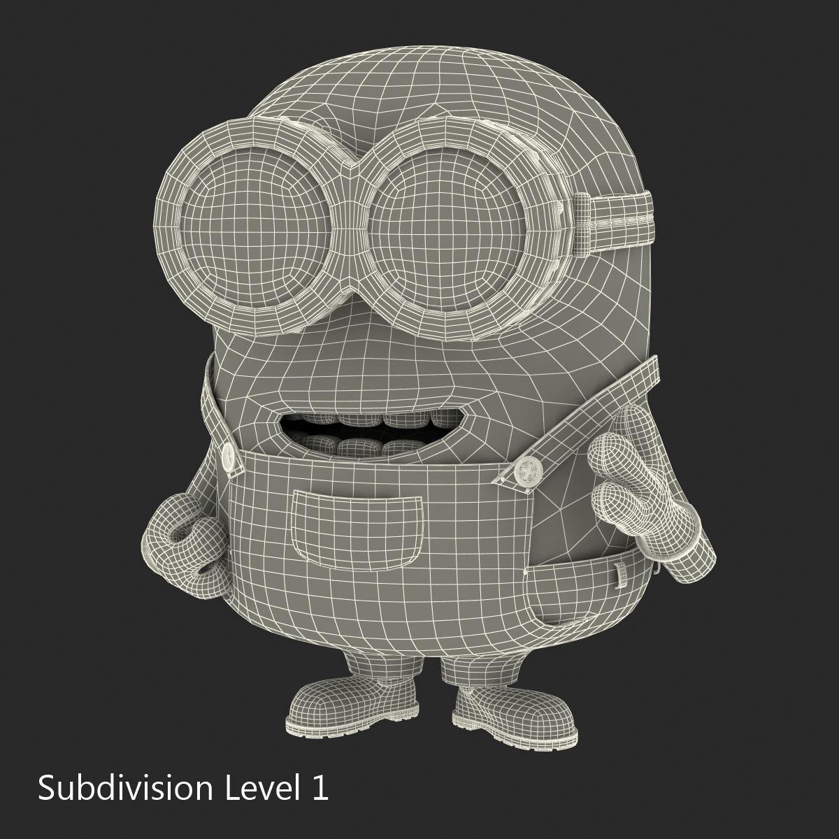 3d model short eyed minion rigged