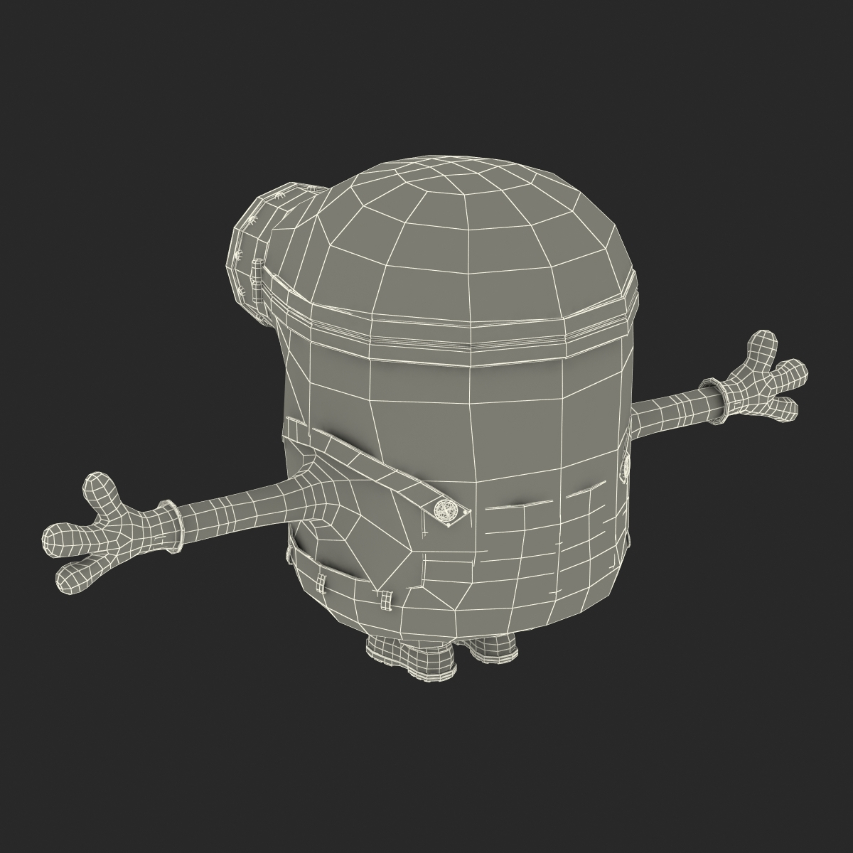 3d model short eyed minion rigged