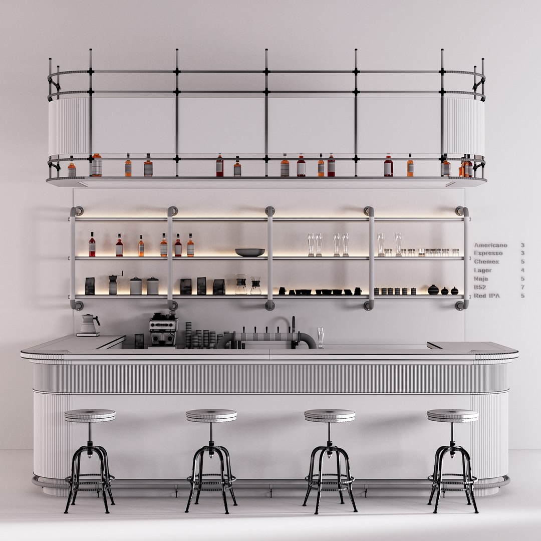 3D Model Contemporary Bar Counter - TurboSquid 2220272