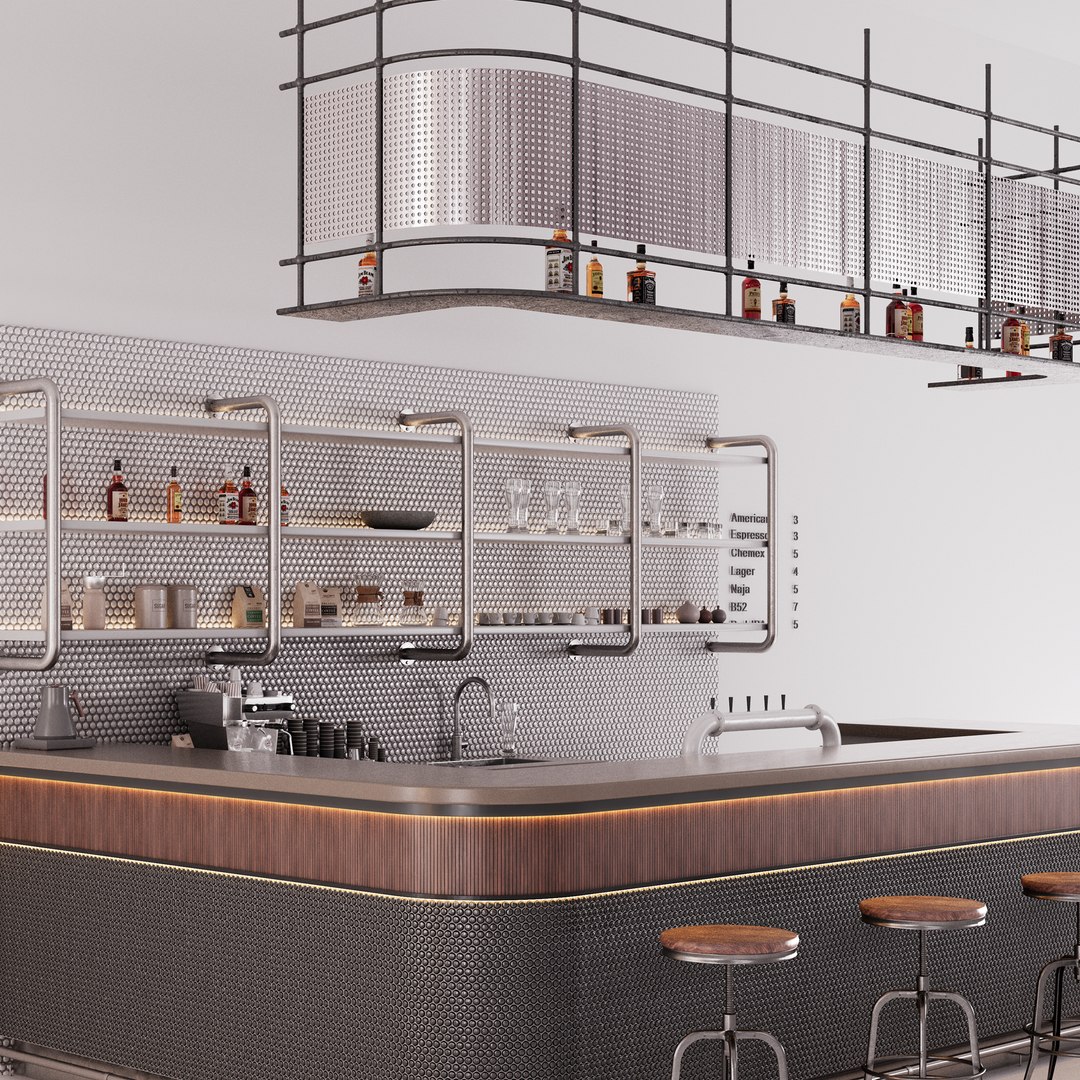 3D Model Contemporary Bar Counter - TurboSquid 2220272
