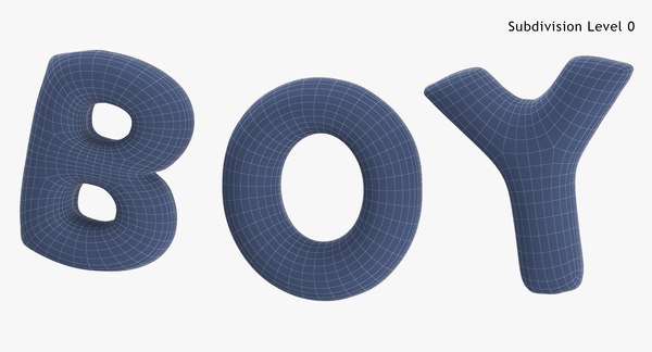 3D Foil Balloon Words Boy Gold - TurboSquid 1740063