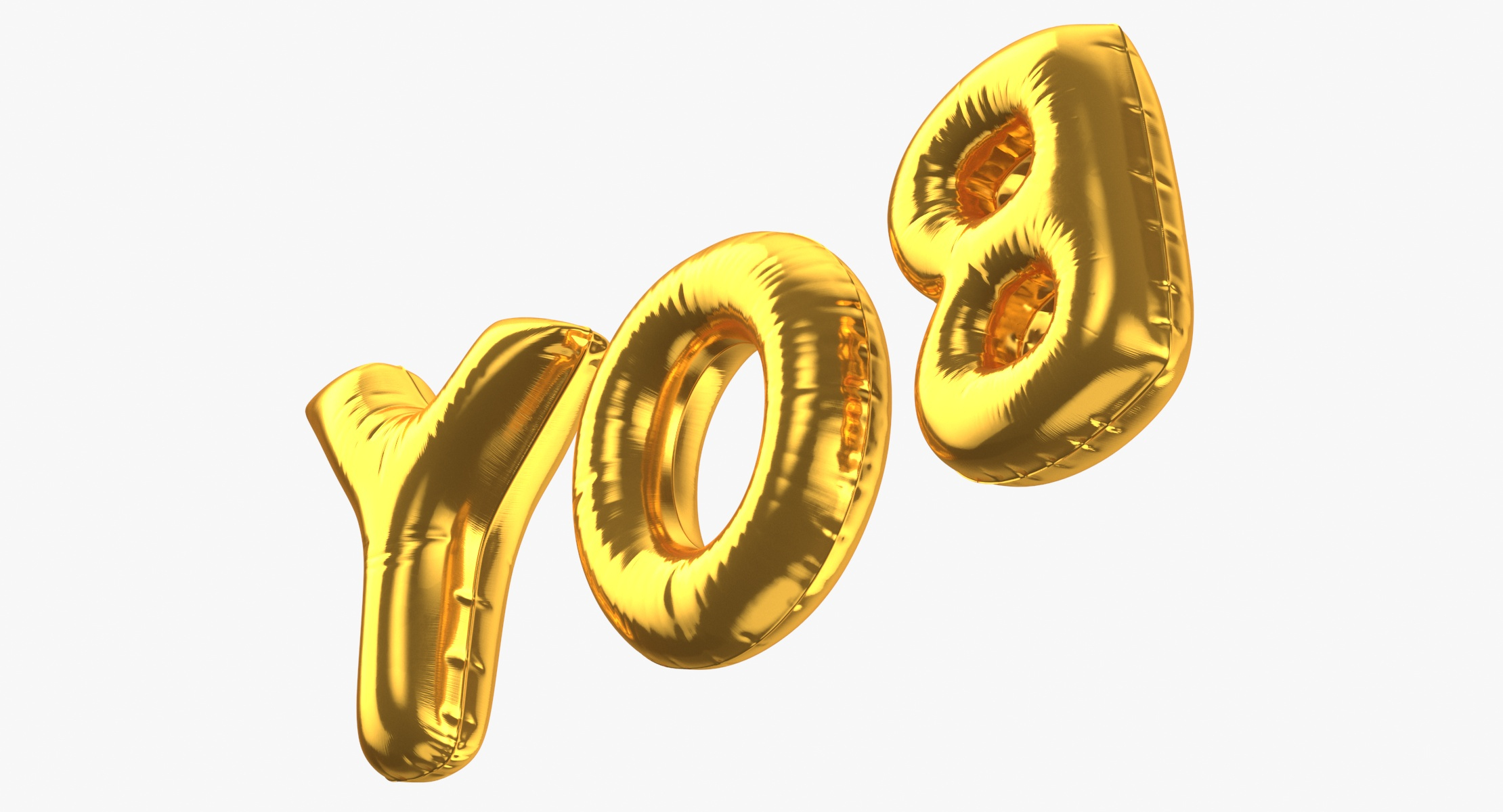 3D Foil Balloon Words Boy Gold - TurboSquid 1740063