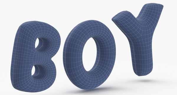 3D Foil Balloon Words Boy Gold - TurboSquid 1740063