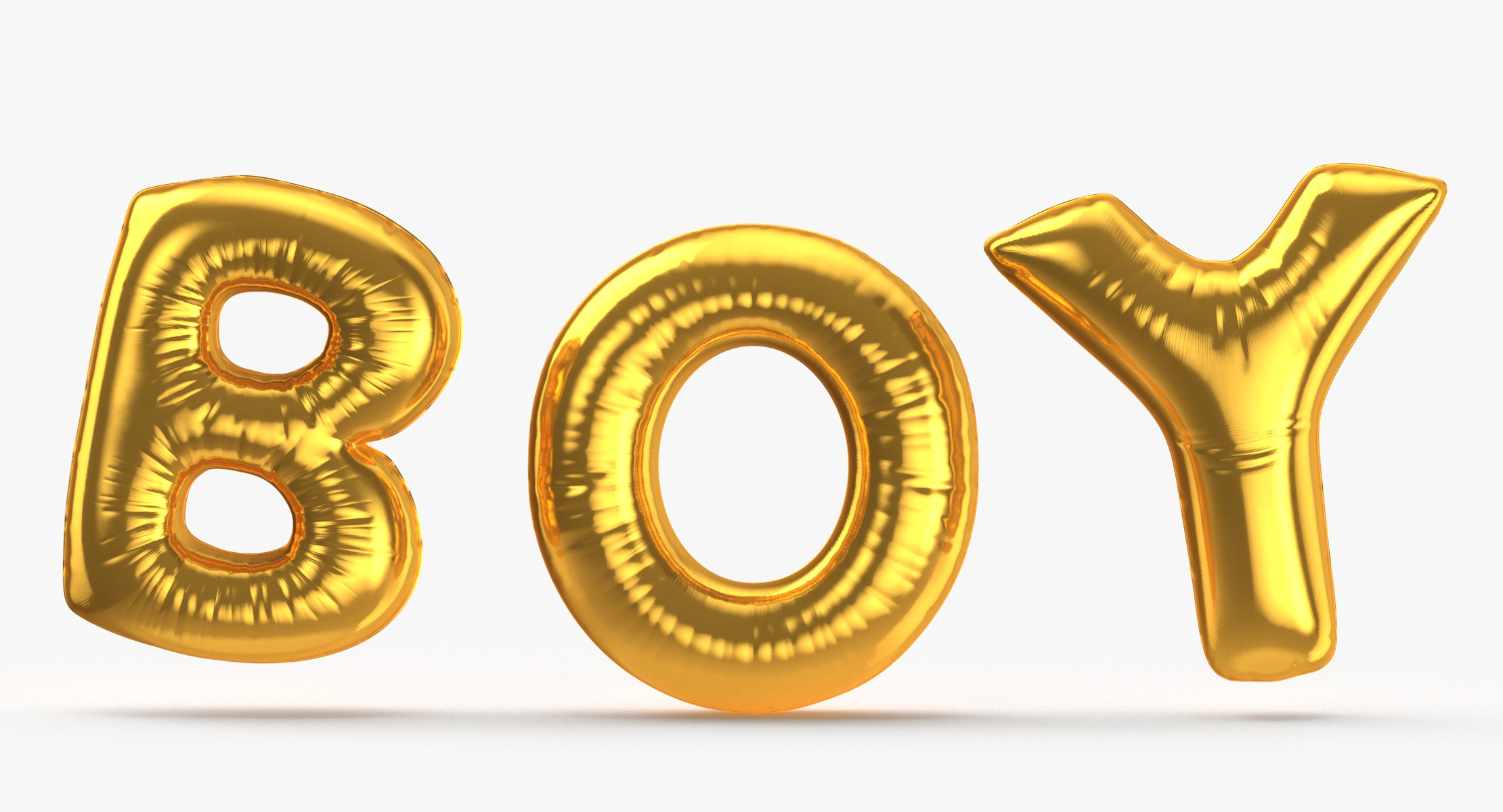 3D Foil Balloon Words Boy Gold - TurboSquid 1740063