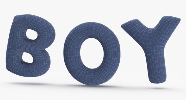 3D Foil Balloon Words Boy Gold - TurboSquid 1740063