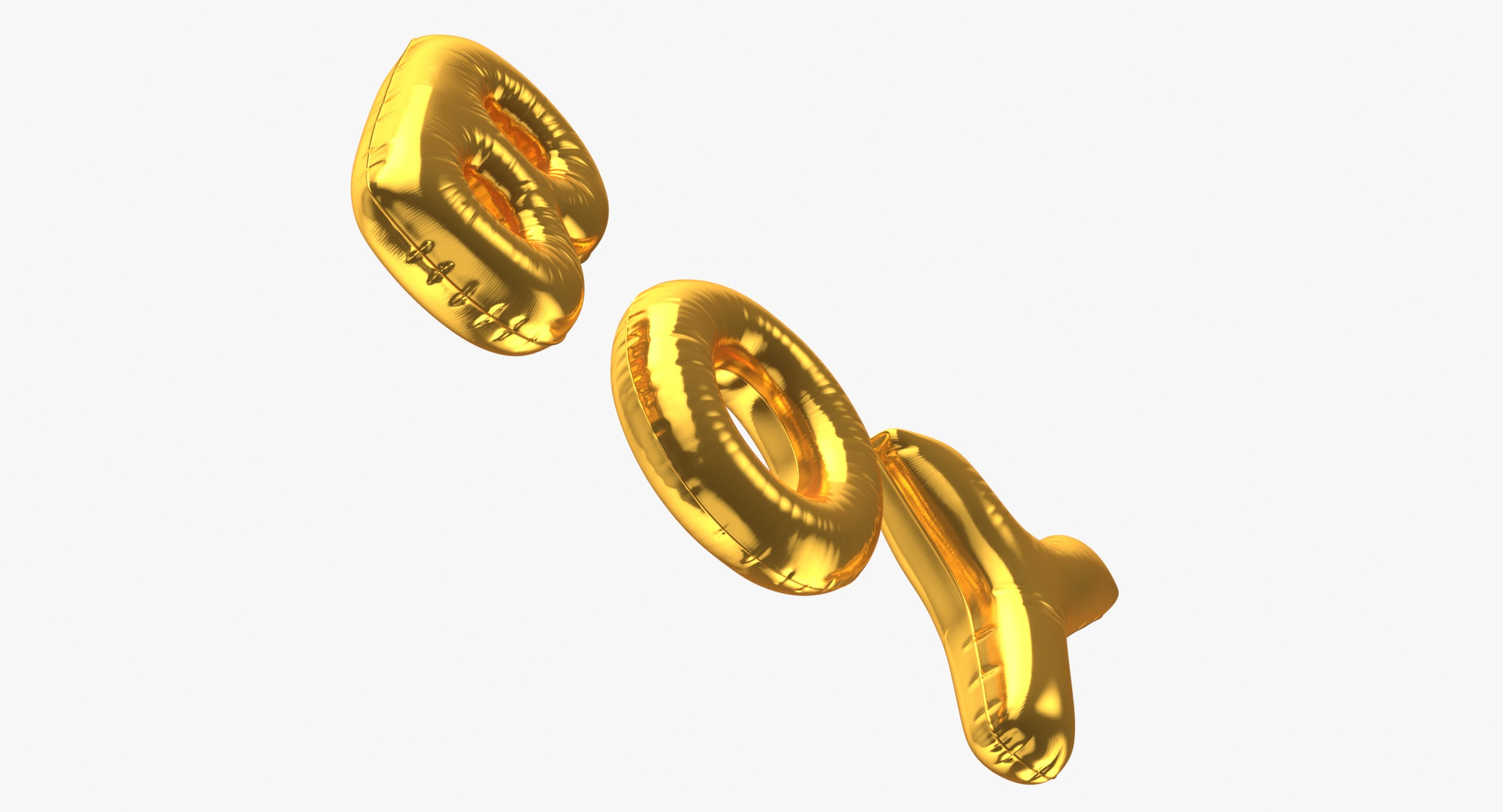 3D Foil Balloon Words Boy Gold - TurboSquid 1740063