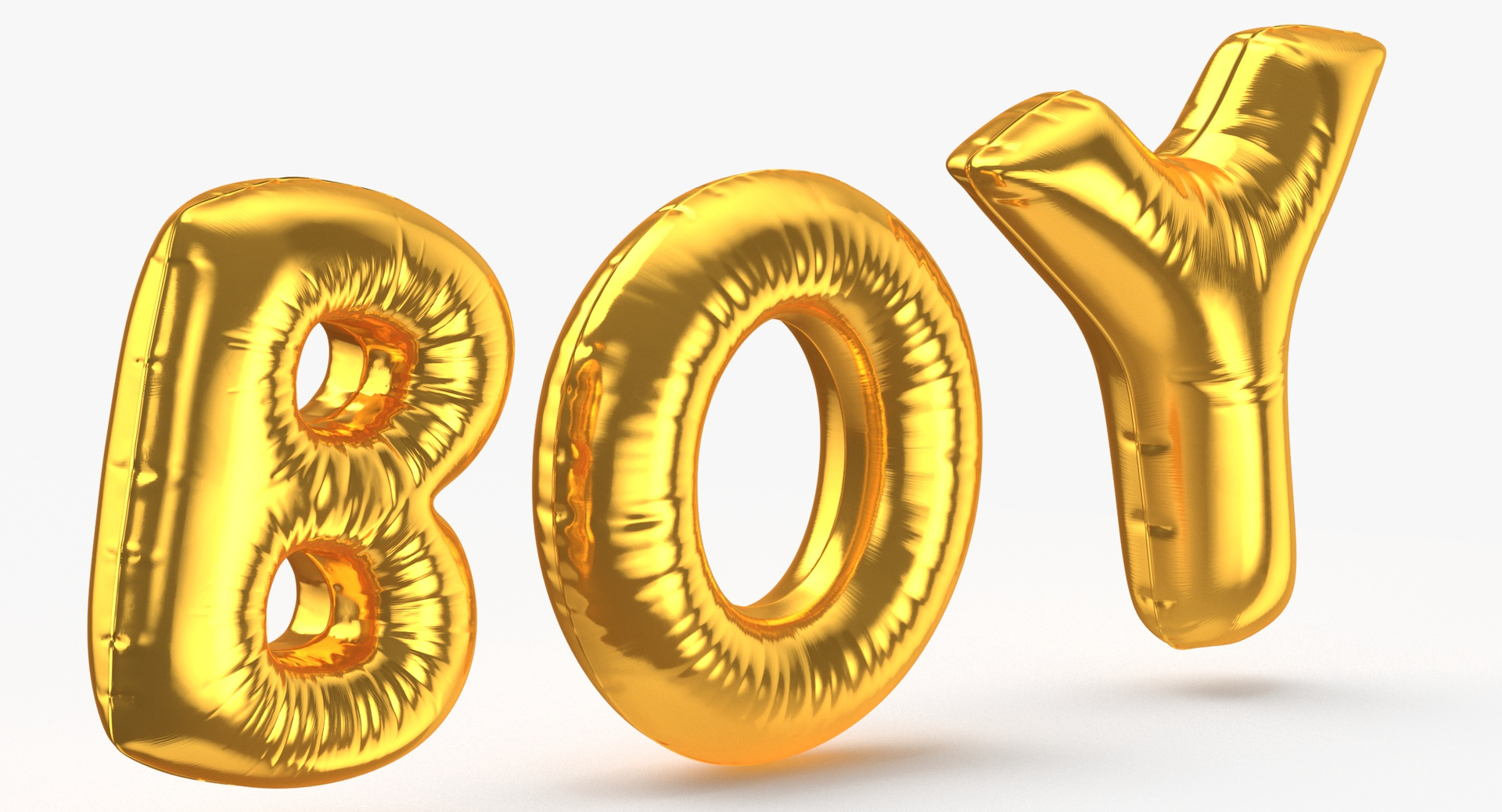 3D Foil Balloon Words Boy Gold - TurboSquid 1740063