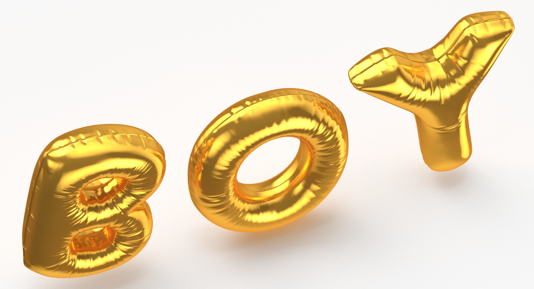 3D Foil Balloon Words Boy Gold - TurboSquid 1740063
