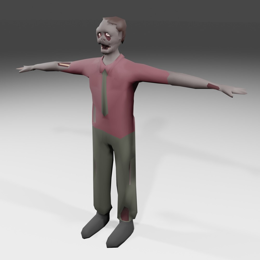 6 Zombies Asset Rigged Males Females Boy Girl Models Low-poly 3D 3D ...
