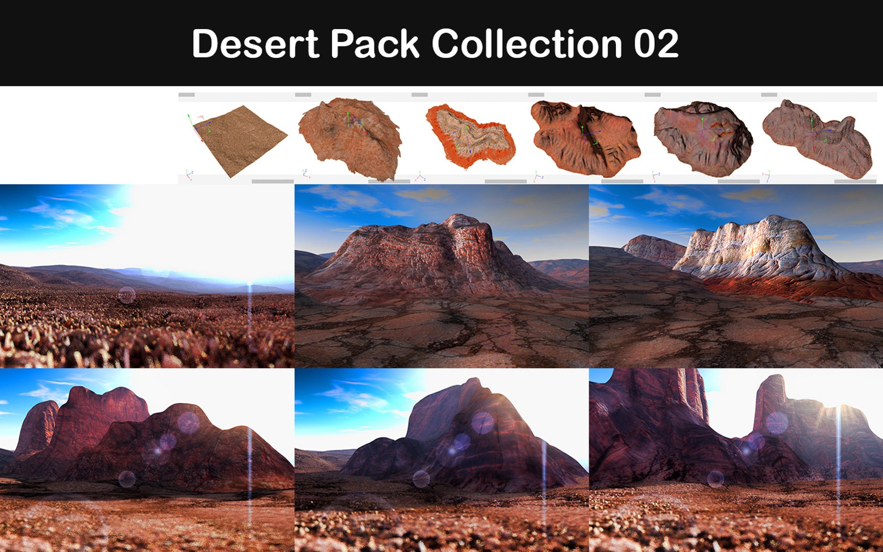 3d desert packed