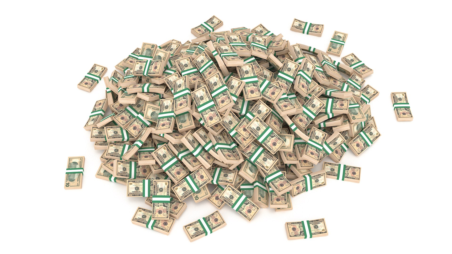 10 dollar bill stack model - TurboSquid 1646316