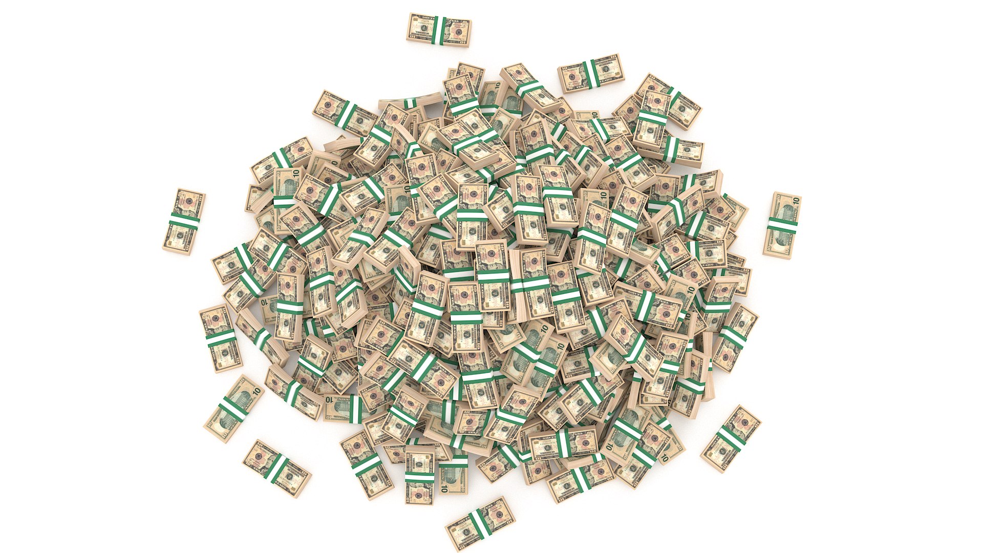 10 dollar bill stack model - TurboSquid 1646316