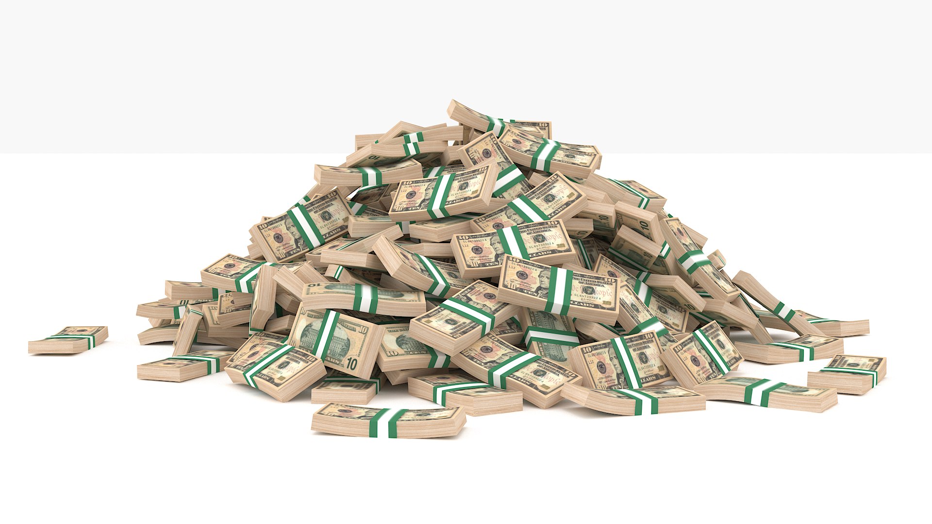 10 dollar bill stack model - TurboSquid 1646316