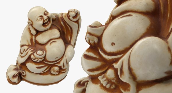 3d buddha ivory netsuke