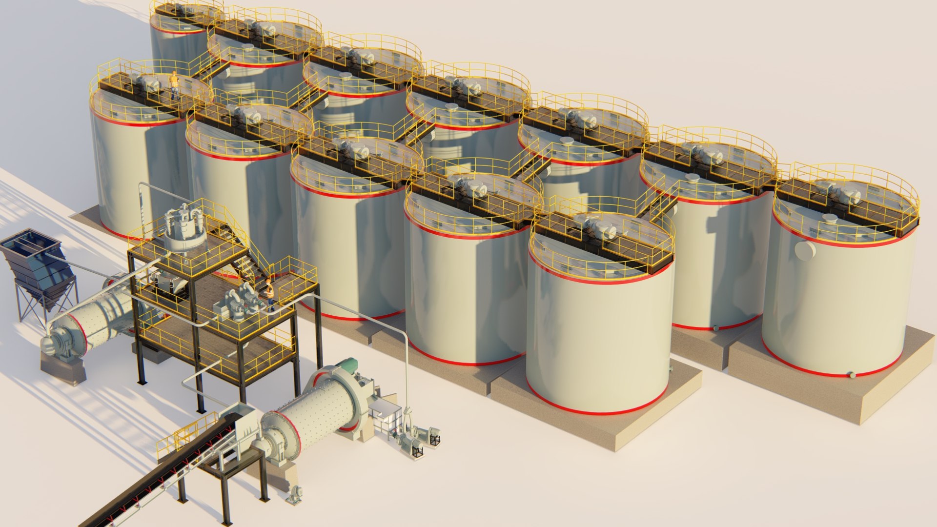 3D Gold Mining Leaching Section - TurboSquid 2171142