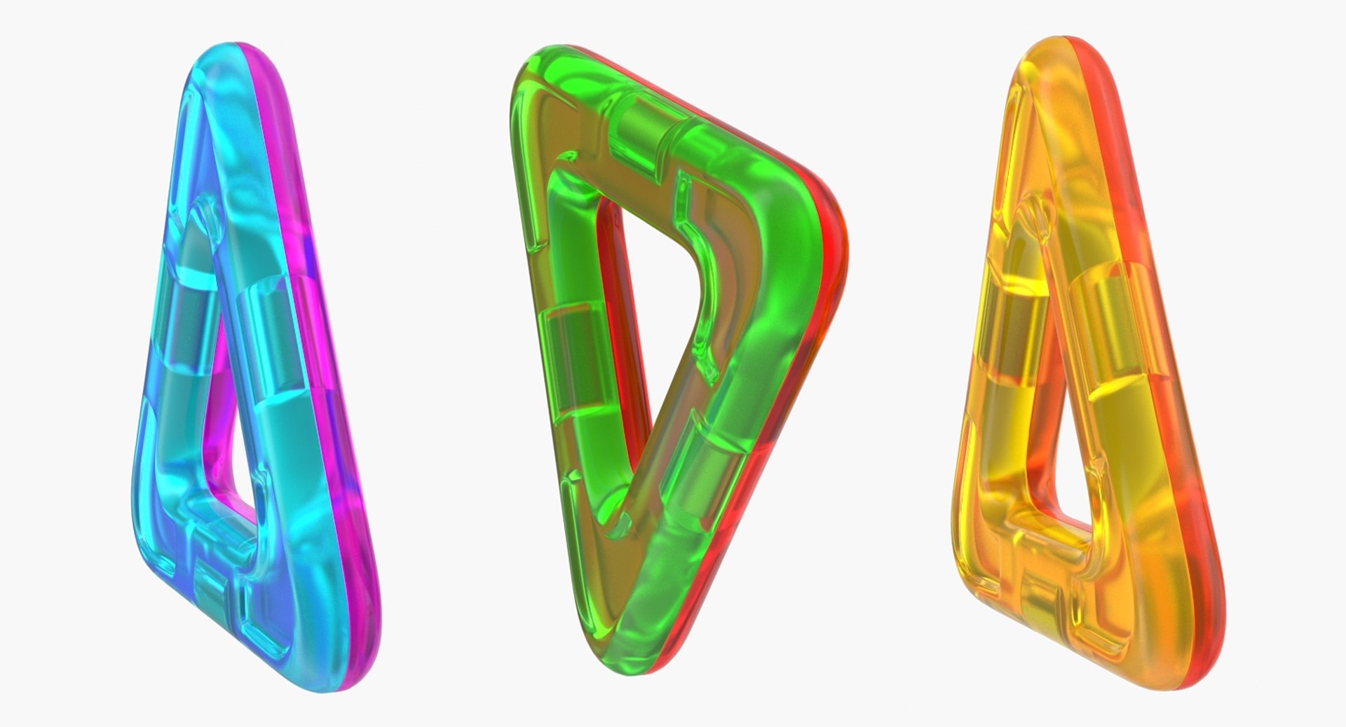 3D Magnetic Designer Colored Triangles Model - TurboSquid 1337512