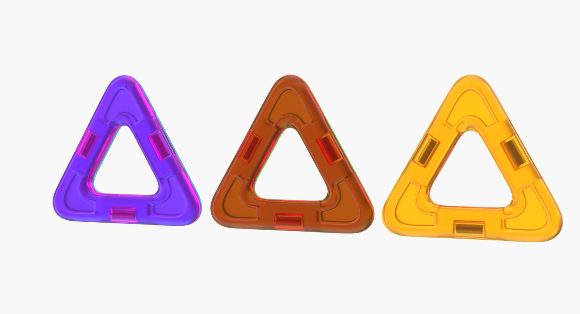 3D Magnetic Designer Colored Triangles Model - TurboSquid 1337512