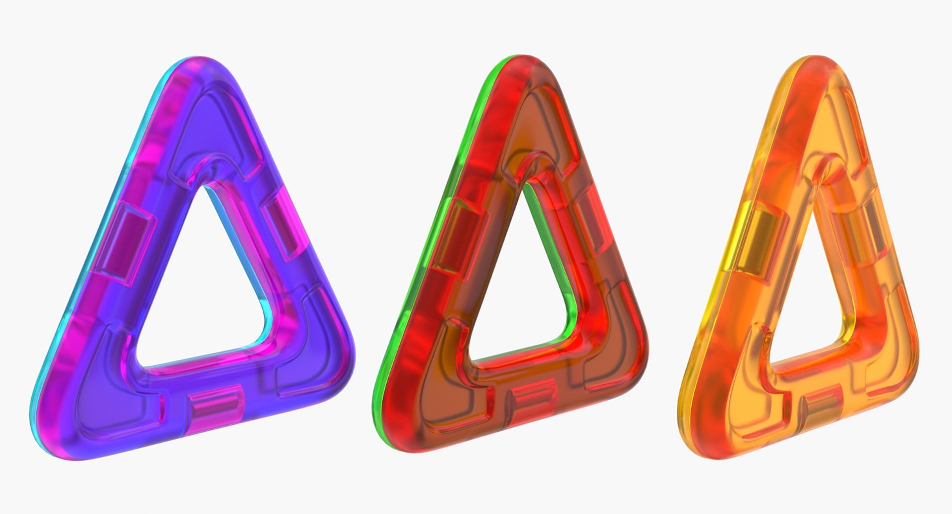 3D Magnetic Designer Colored Triangles Model - TurboSquid 1337512