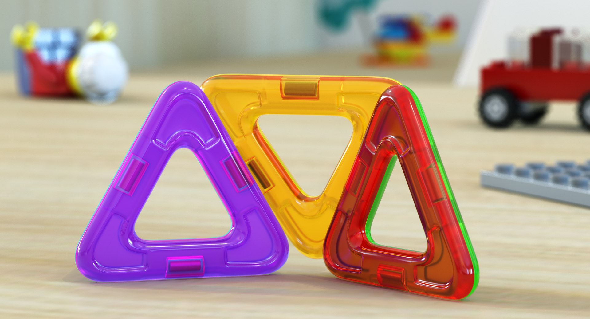 3D Magnetic Designer Colored Triangles Model - TurboSquid 1337512