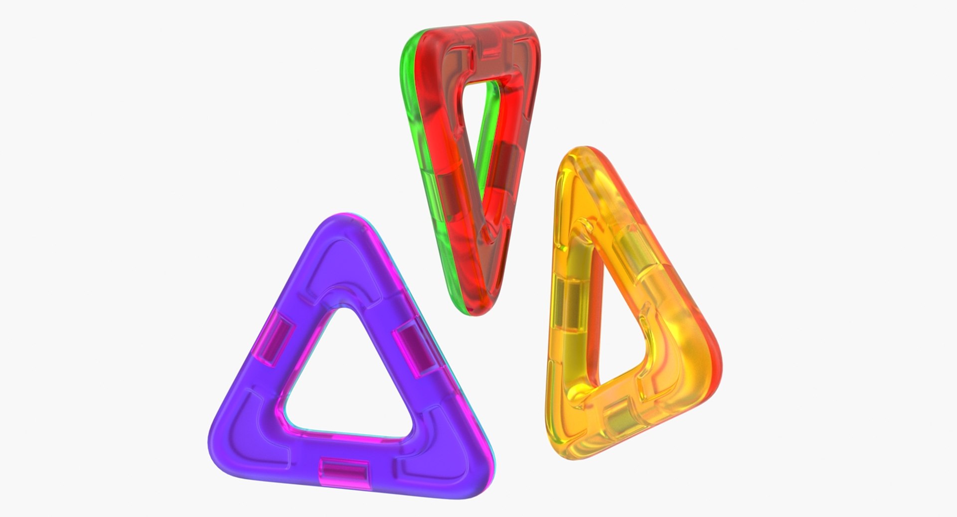 3D Magnetic Designer Colored Triangles Model - TurboSquid 1337512