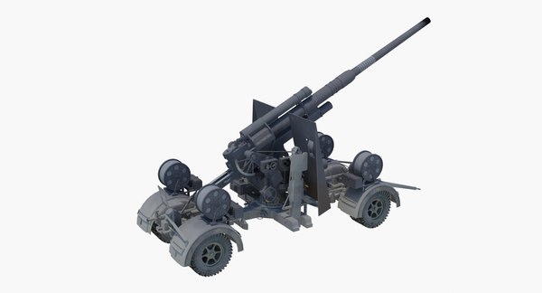 88 Flak Gun 및 캐리지 3D 모델 - TurboSquid 1450740