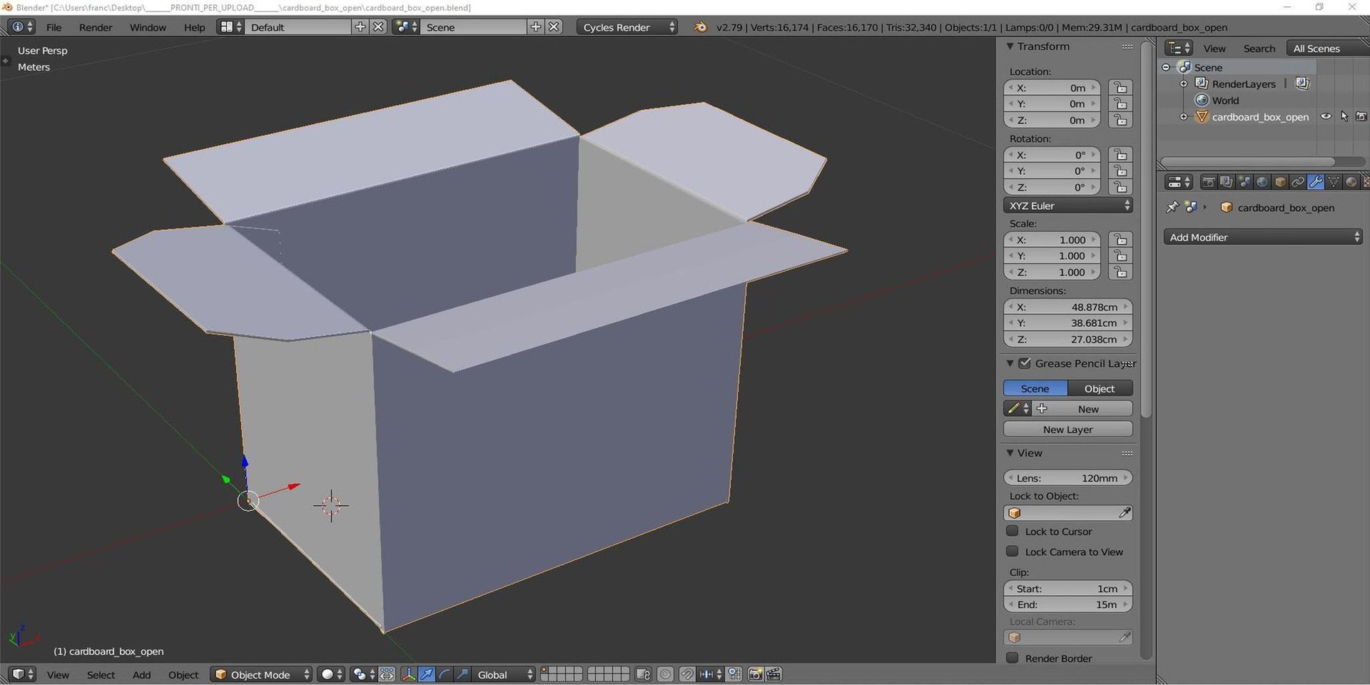 3D Open Cardboard Box Model - TurboSquid 1503460