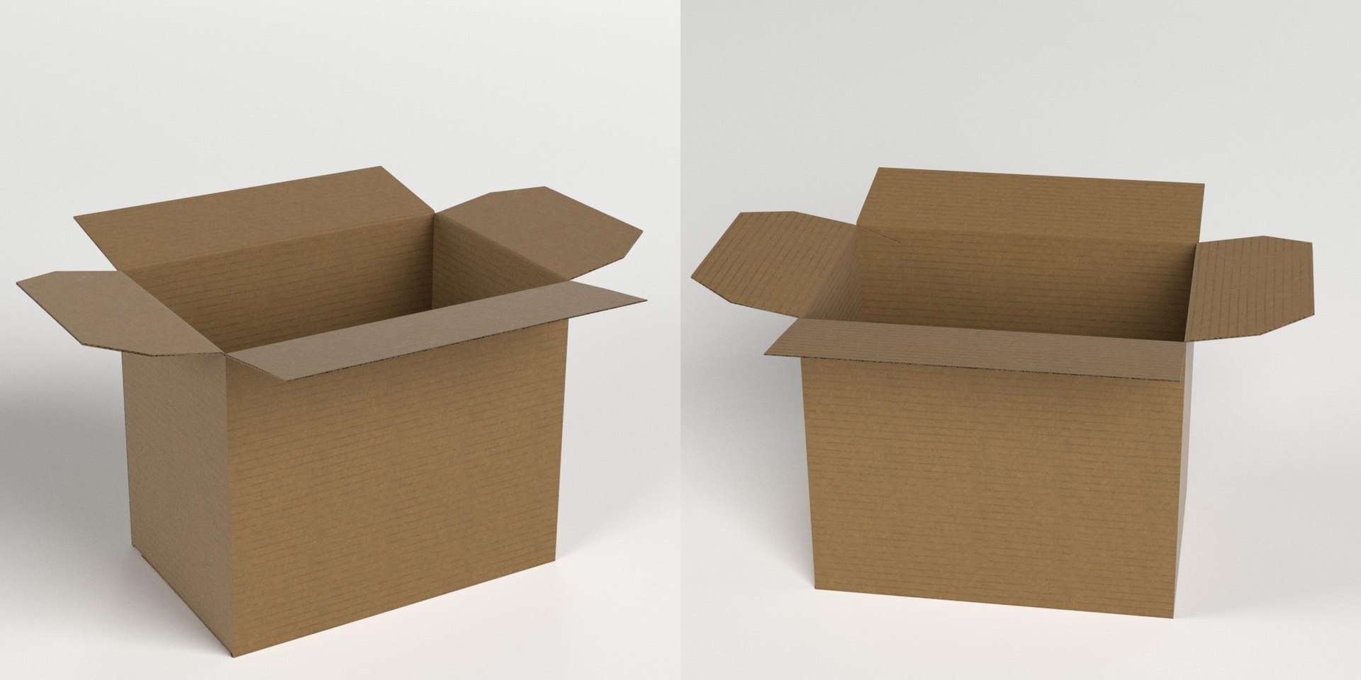3D Open Cardboard Box Model - TurboSquid 1503460