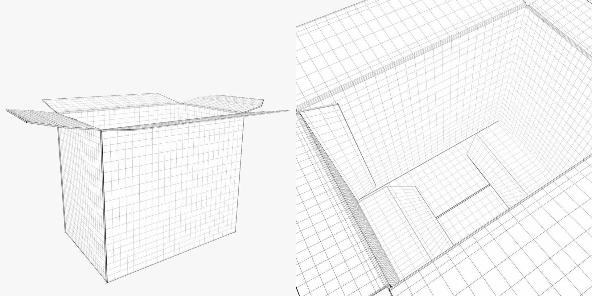 3D Open Cardboard Box Model - TurboSquid 1503460