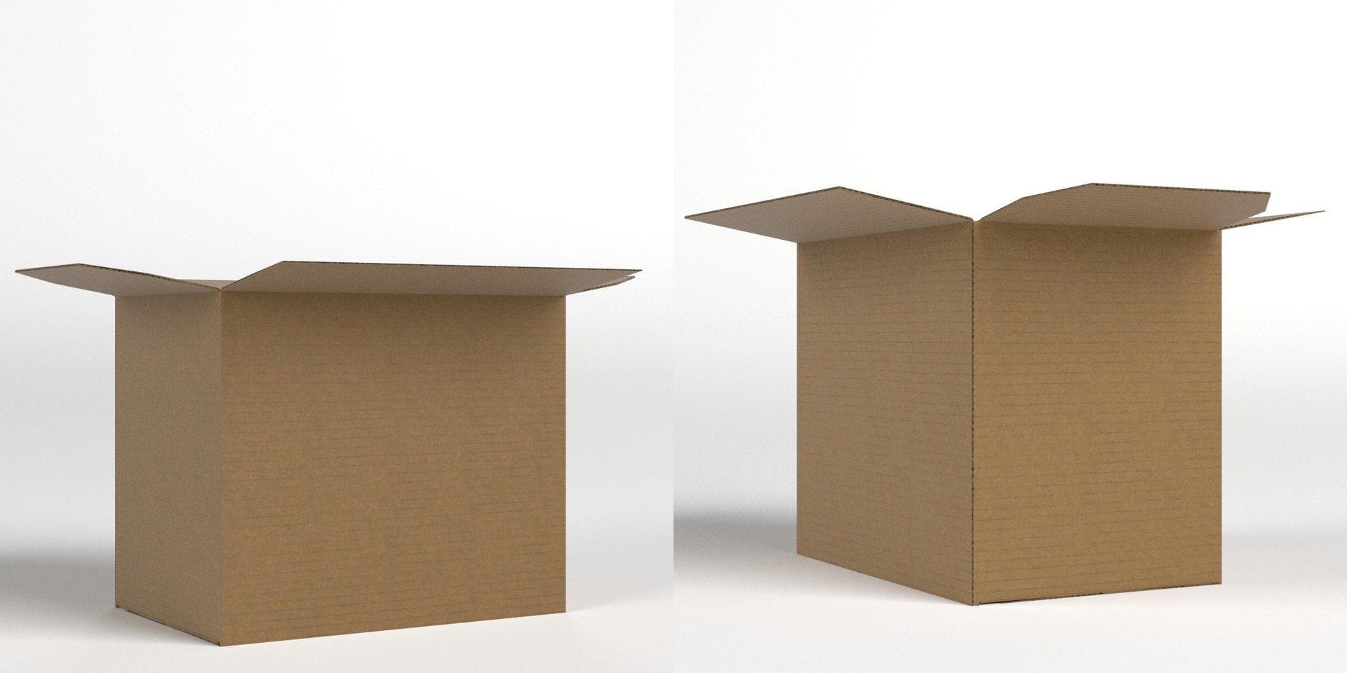 3D Open Cardboard Box Model - TurboSquid 1503460