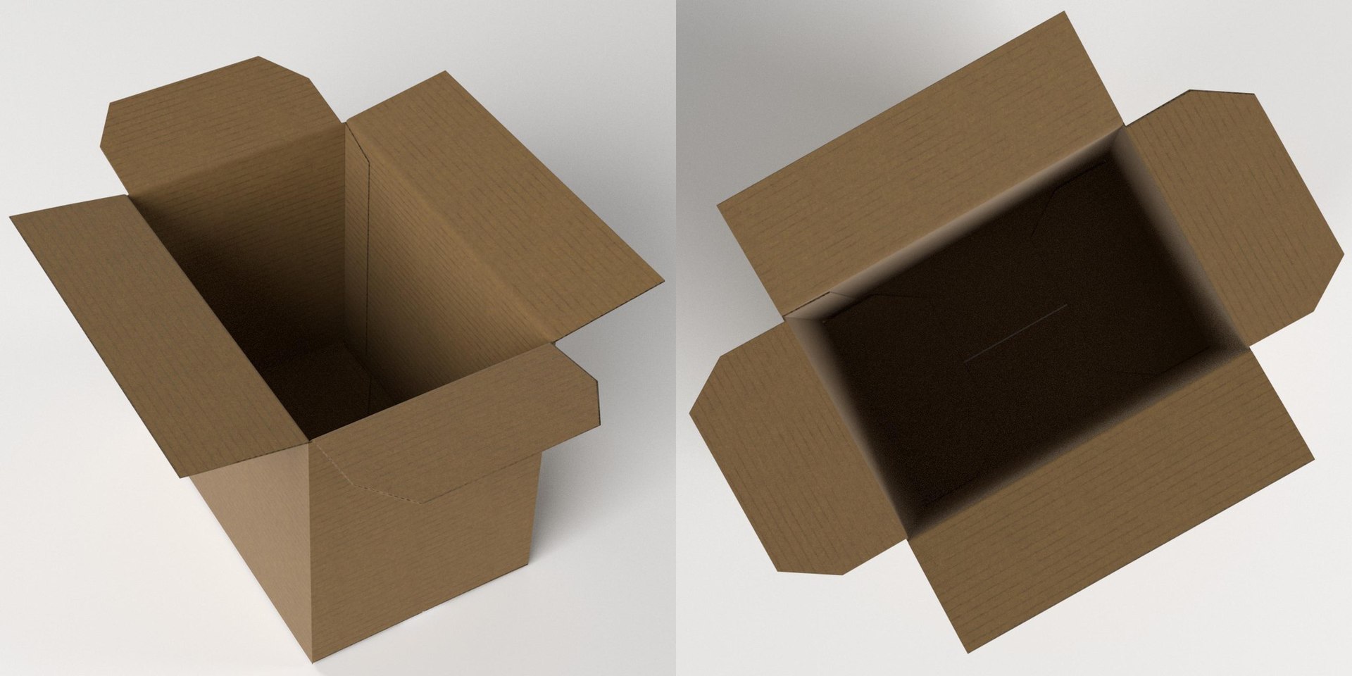 3D Open Cardboard Box Model - TurboSquid 1503460