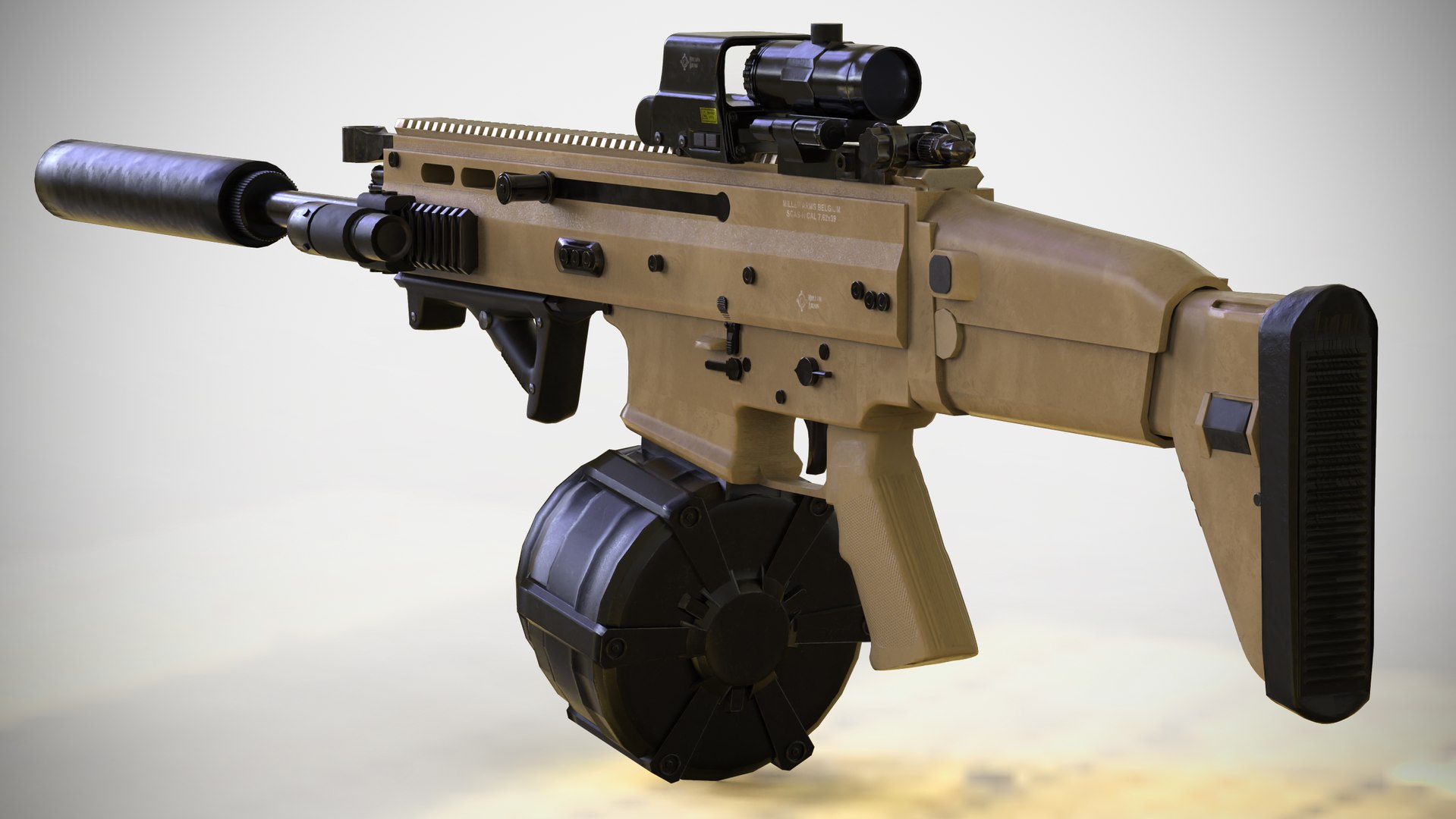 3D Fn Scar Modeled - - TurboSquid 1488401