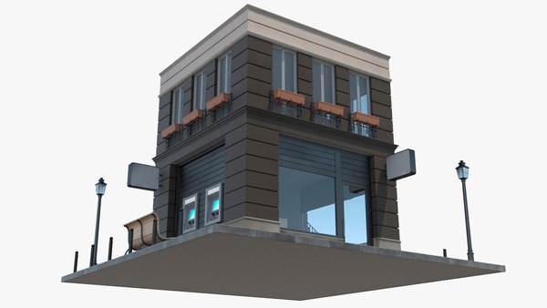 modelo 3d Pequeño edificio de oficinas - TurboSquid 2151657