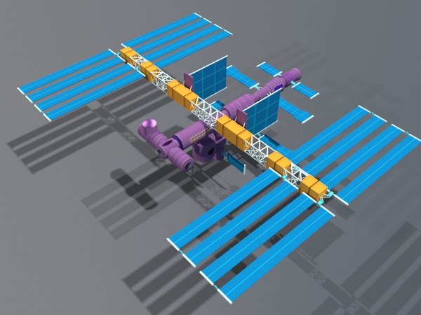modèle 3D de Station spatiale internationale ISS - Dessin animé ...