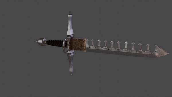 Old damaged swordbreaker, realistic medieval wepon, parrying dagger ...