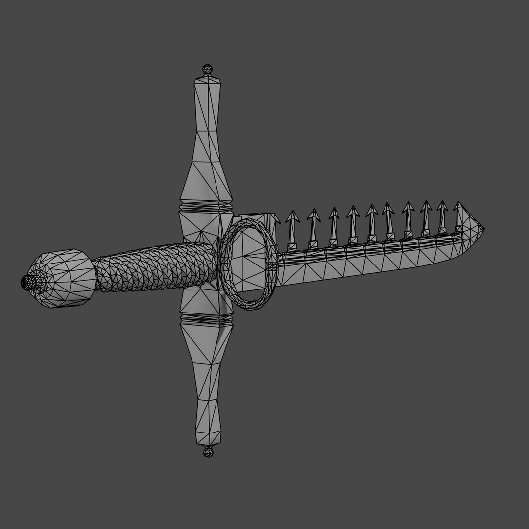 Old damaged swordbreaker, realistic medieval wepon, parrying dagger ...