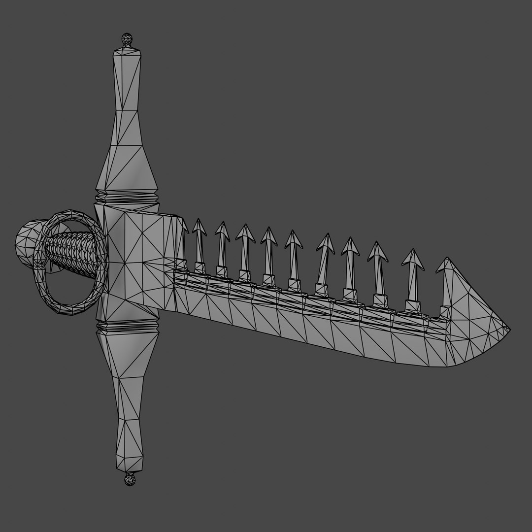 Old damaged swordbreaker, realistic medieval wepon, parrying dagger ...