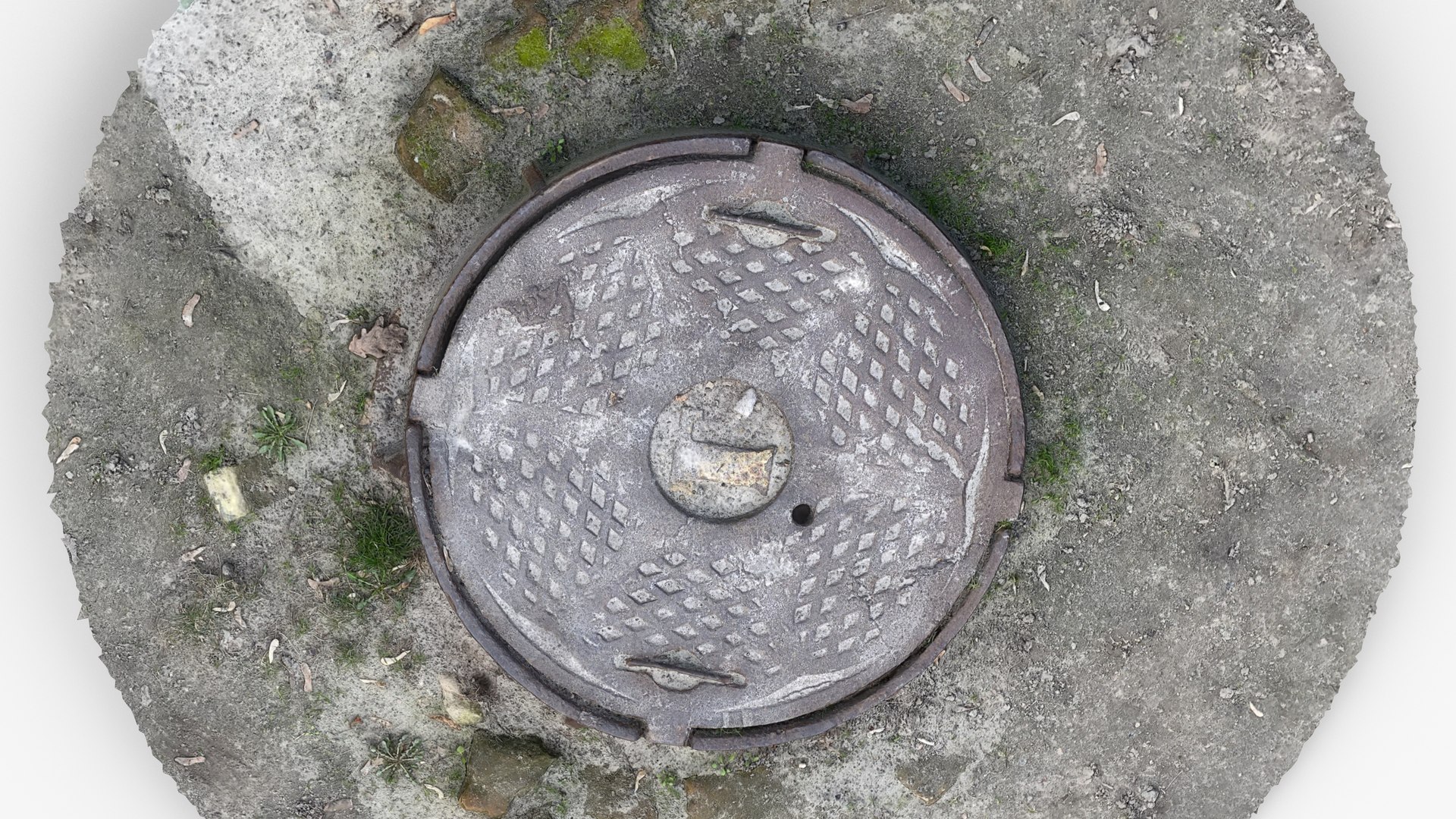 3D Photorealistic 3D Scan Of Manhole Hatch Cover Sewer Manhole ...
