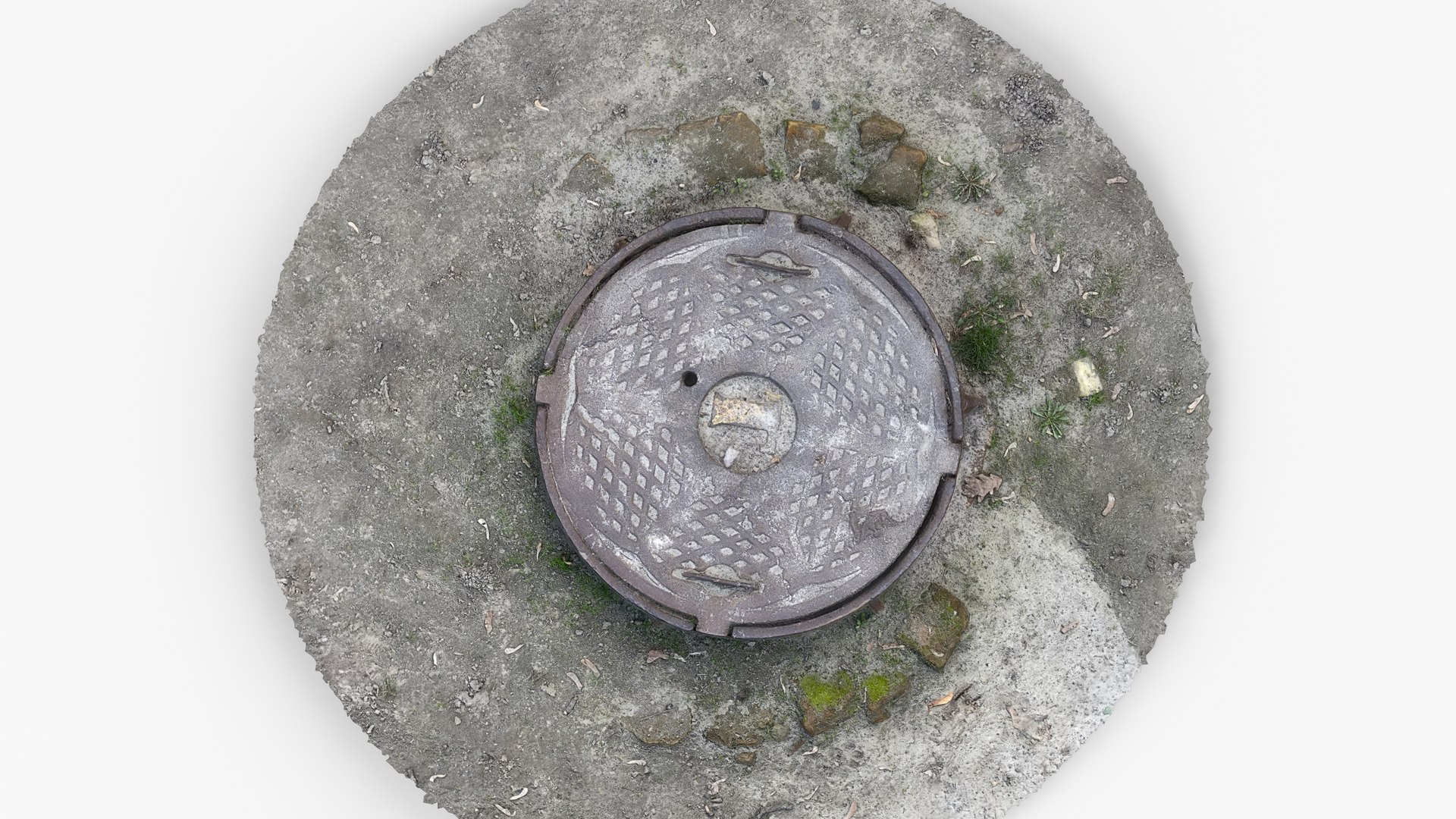 3D Photorealistic 3D Scan Of Manhole Hatch Cover Sewer Manhole ...