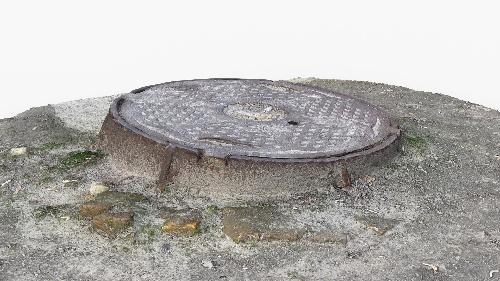 3D Photorealistic 3D Scan Of Manhole Hatch Cover Sewer Manhole ...
