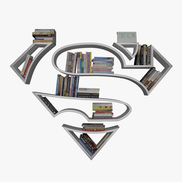Bücherregal Superman mit Buch 3D-Modell - TurboSquid 1832231