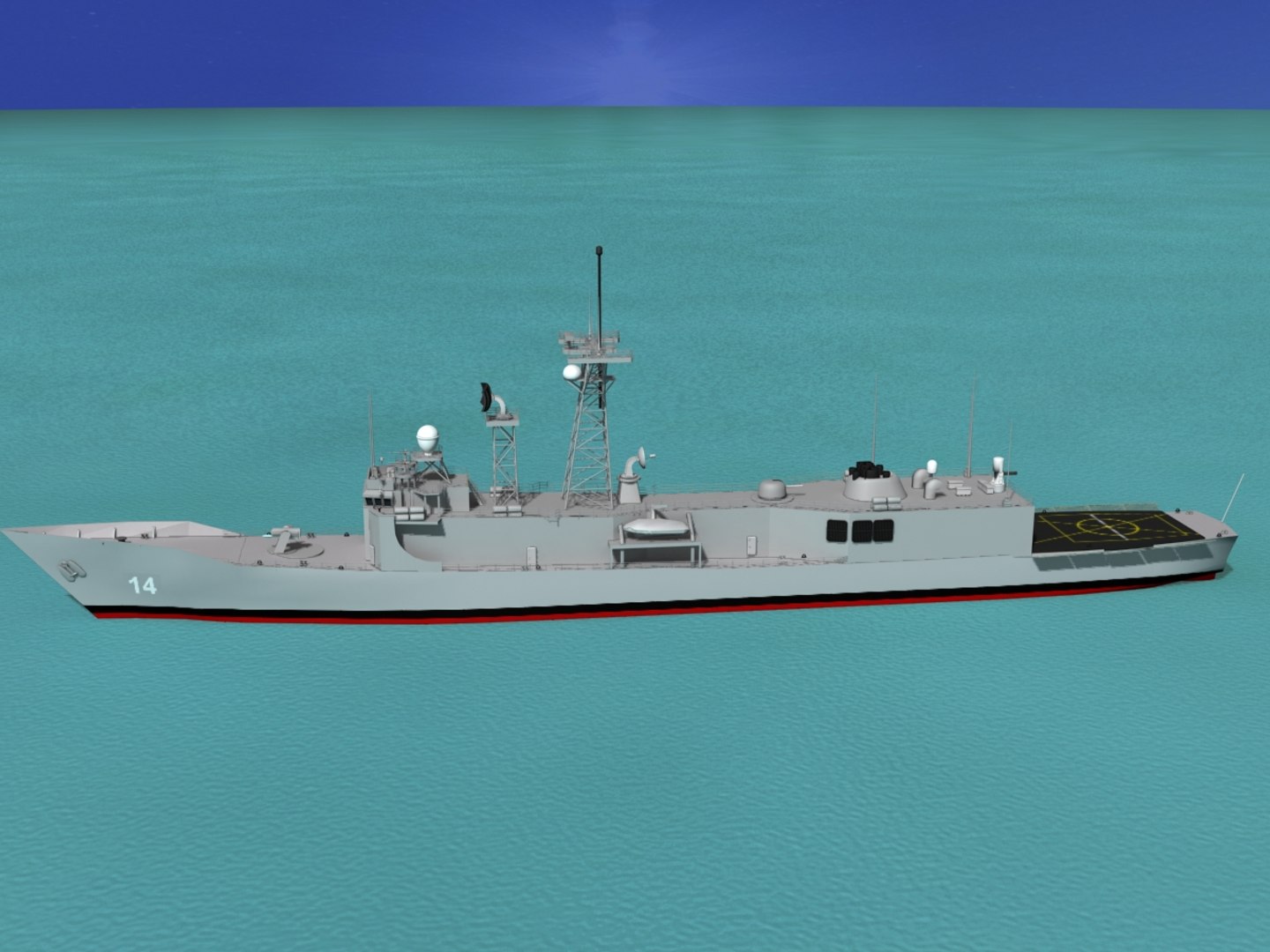 Perry Class Frigate 3d Model