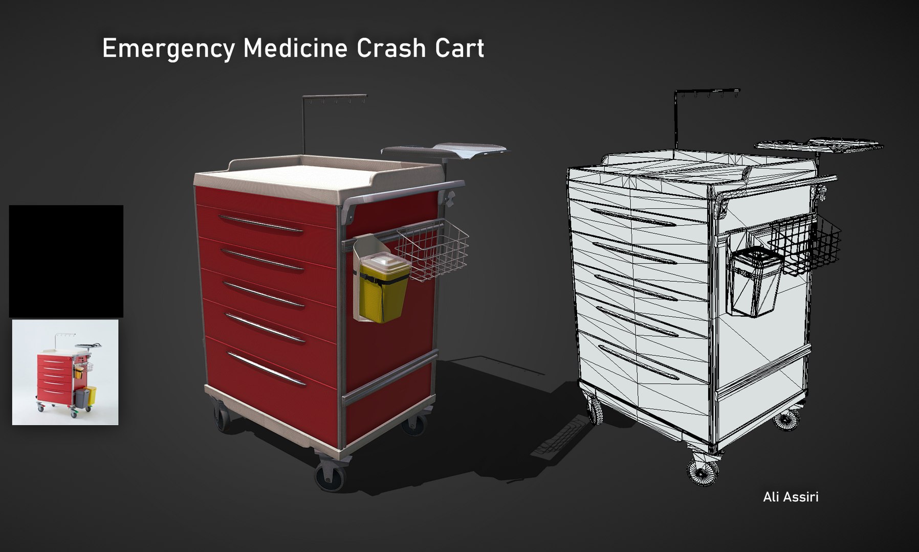 Emergency Medicine Crash Cart Trolleys 3D - TurboSquid 2311964